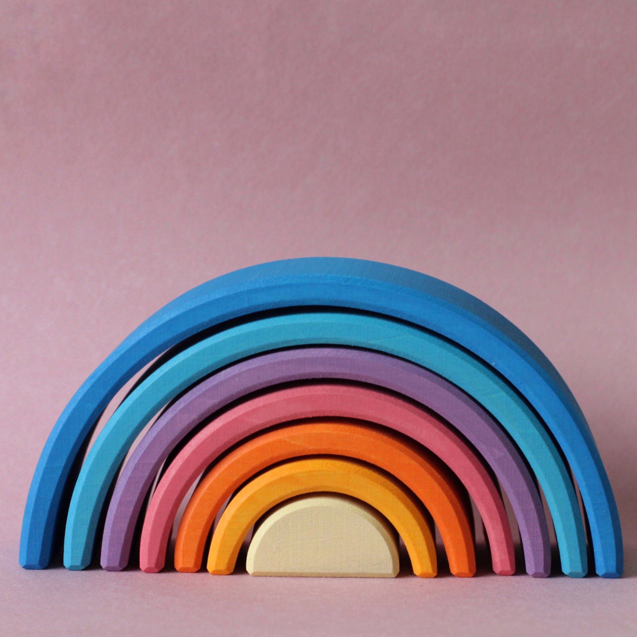 Wooden Toy | Rainbow Stacker - Mini | Rostok – A Hopping Bunny